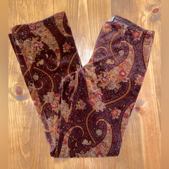 Cache | Pants & Jumpsuits | Vintage Cache Paisley Floral Velvet Flare ...